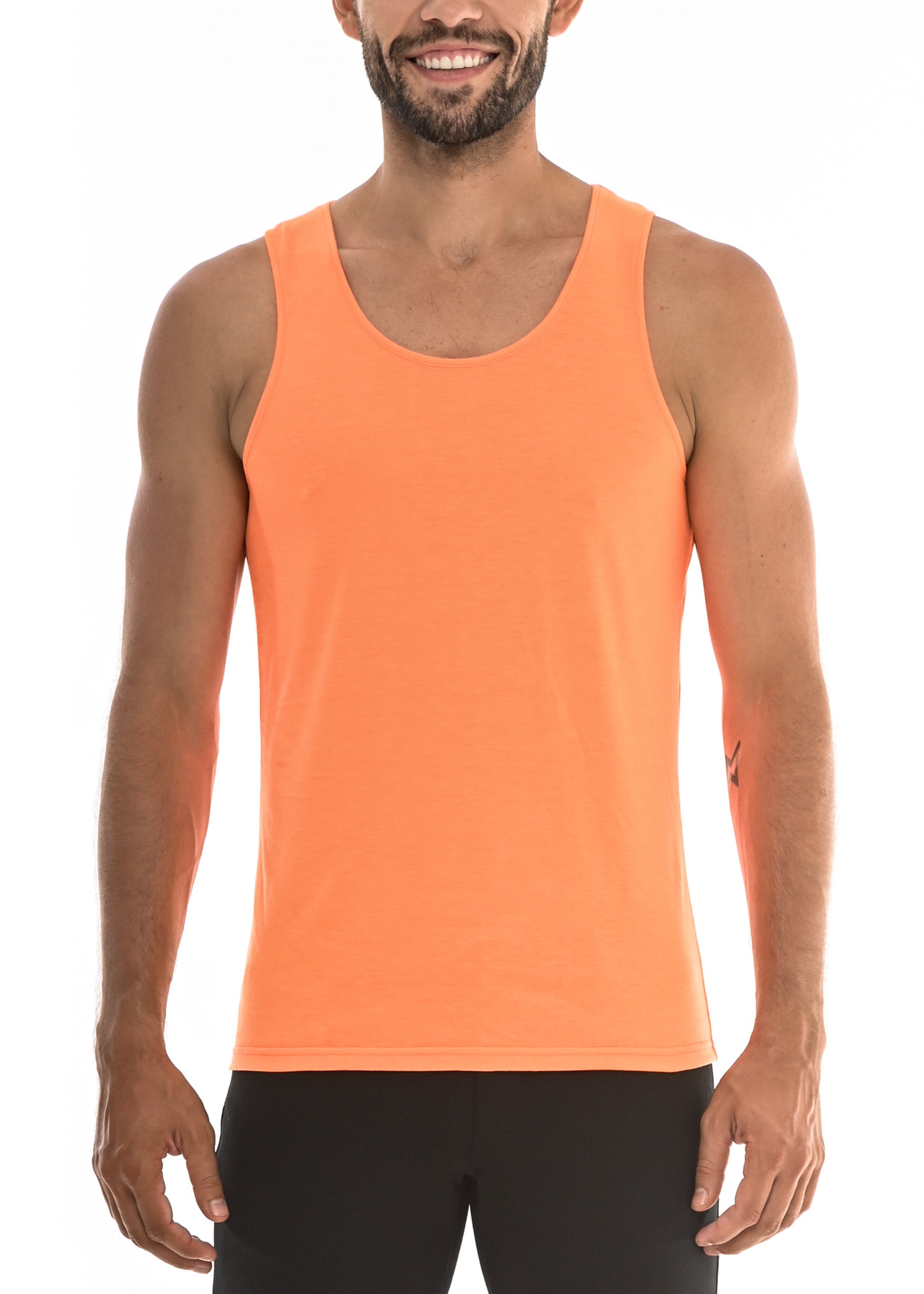 NEON ORANGE SPINE LASER CUT TANK TOP