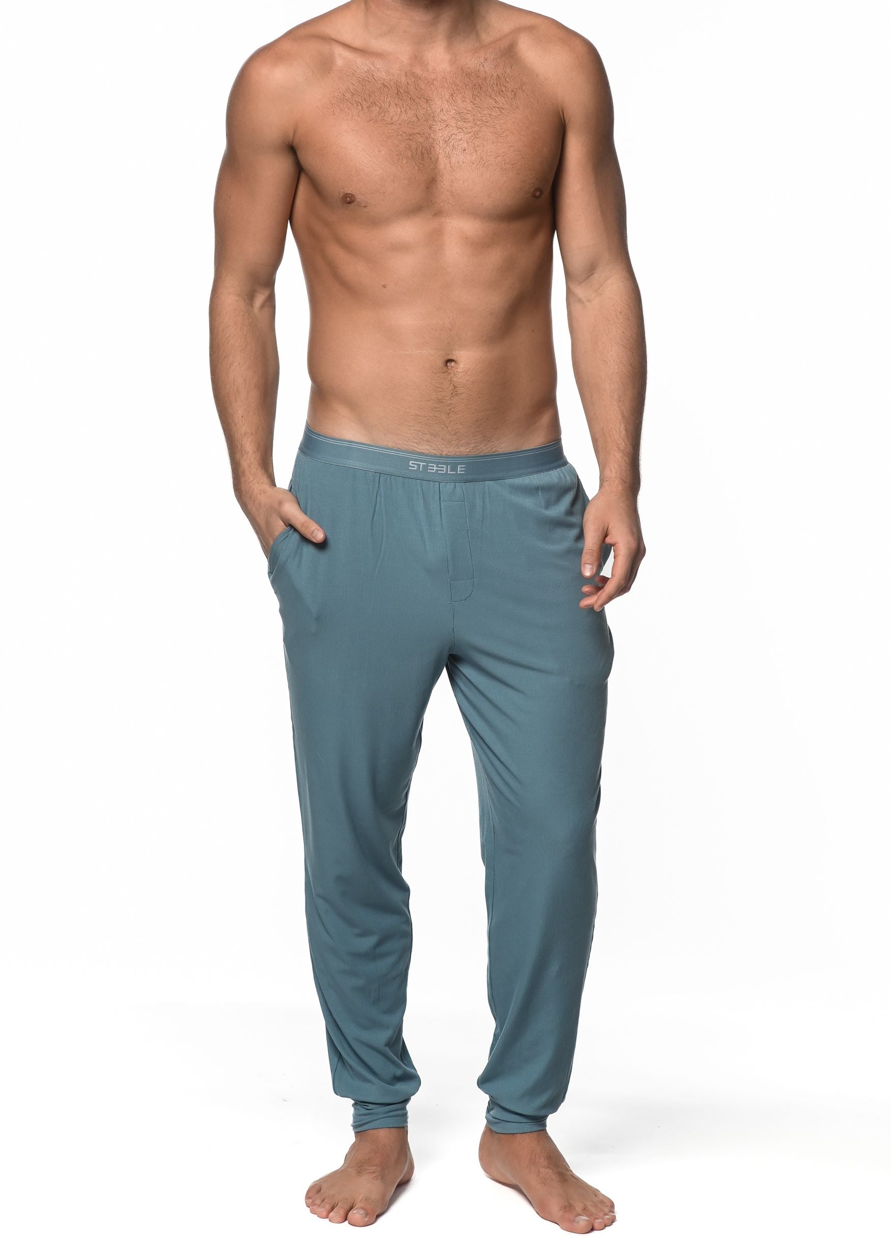 SLATE BLUE RIB MODAL LOUNGE PANTS ST-16006